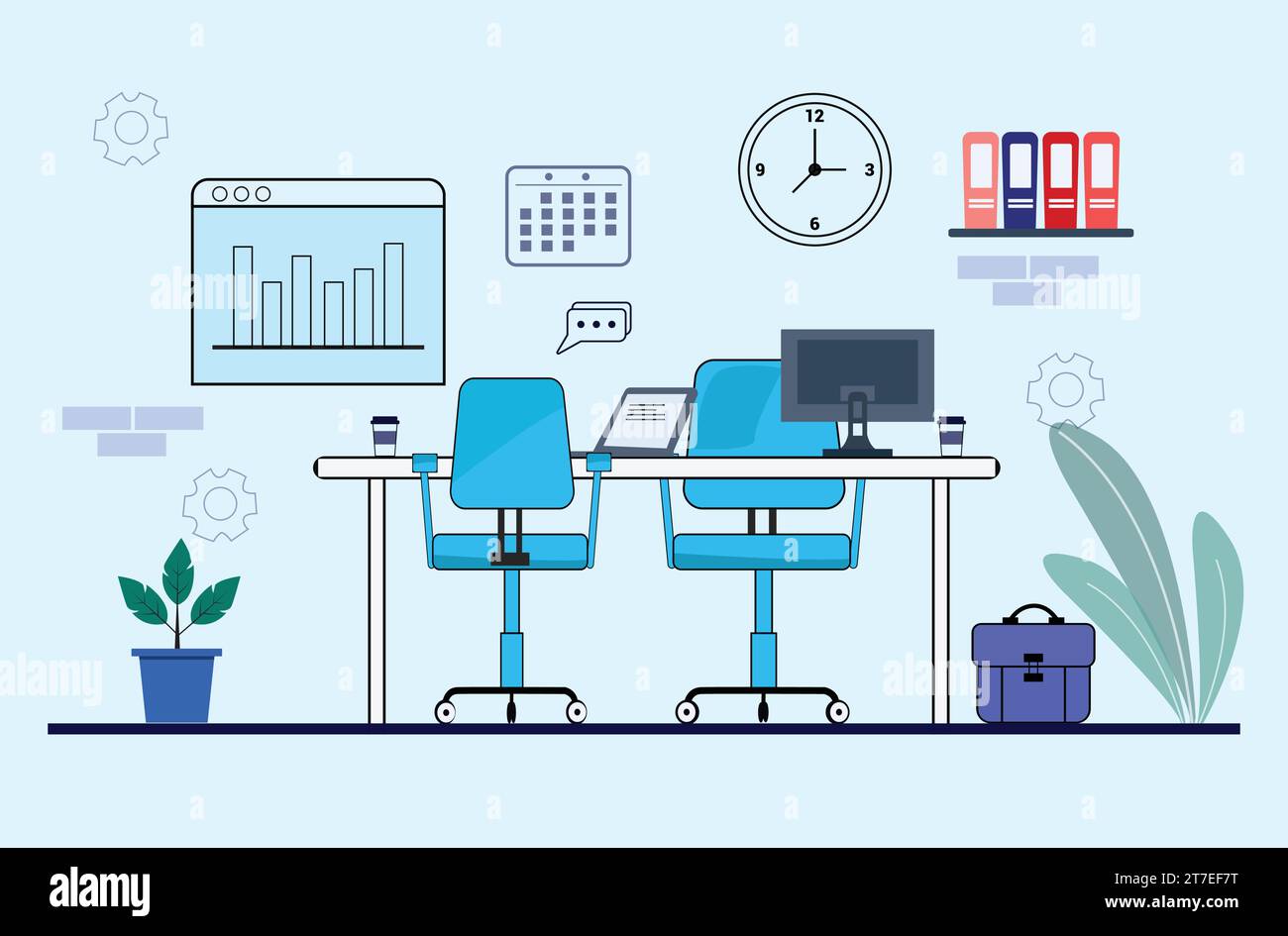 Office Vectors Illustration design, office cabinet., school, chairs ...