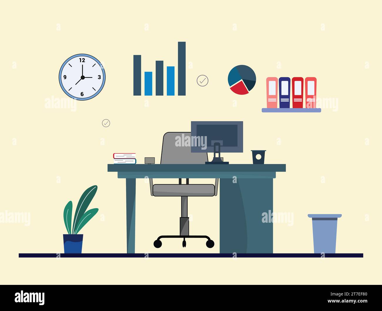 Office Vectors Illustration design, office cabinet., school, chairs ...