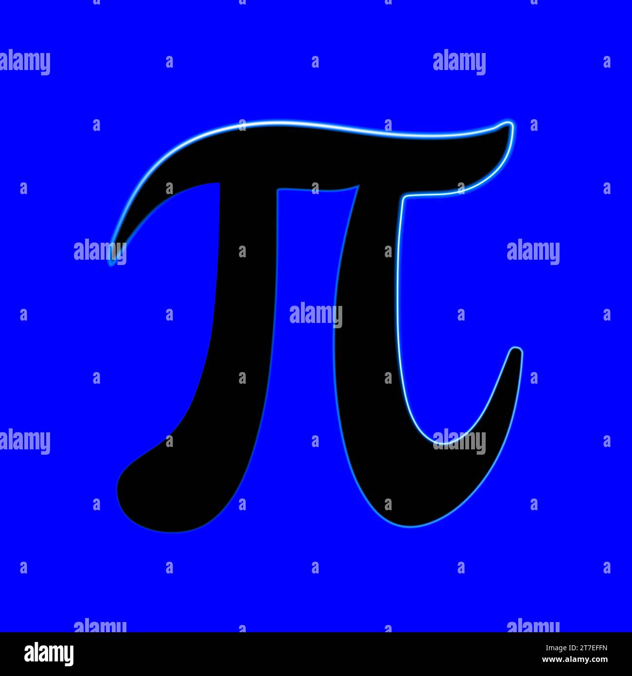 Vector Isolated Illustration Of Pi Math Sign With Neon Effect