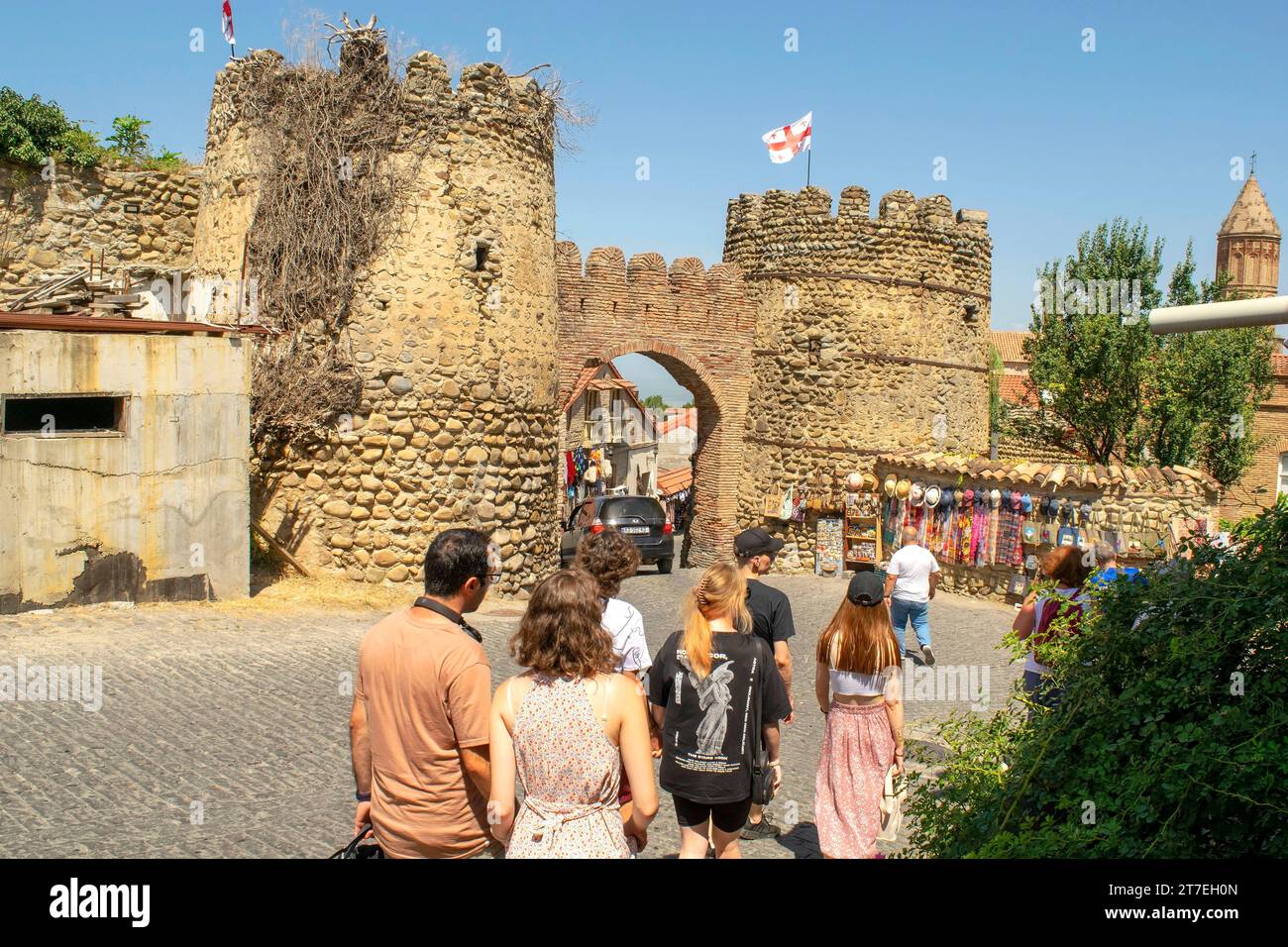 Sighnagli, Georgia - August 11, 2023: Signagi old town entrance gate ...