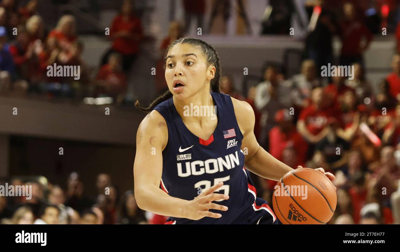 UConn's Azzi Fudd (35) looks to pass the ball against North Carolina ...