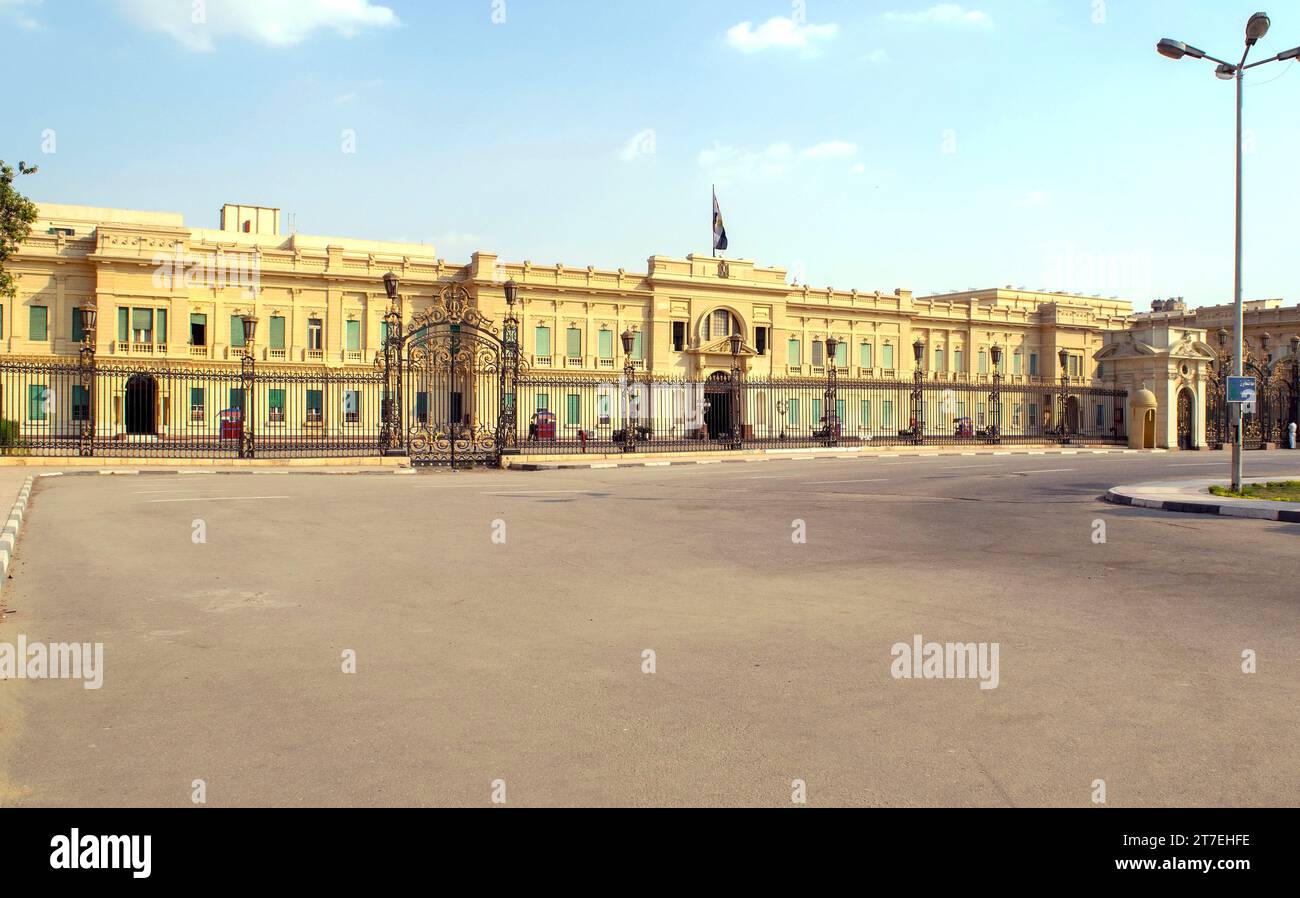 Cairo - Egypt - October 4, 2020: View of the front entrance and facade ...
