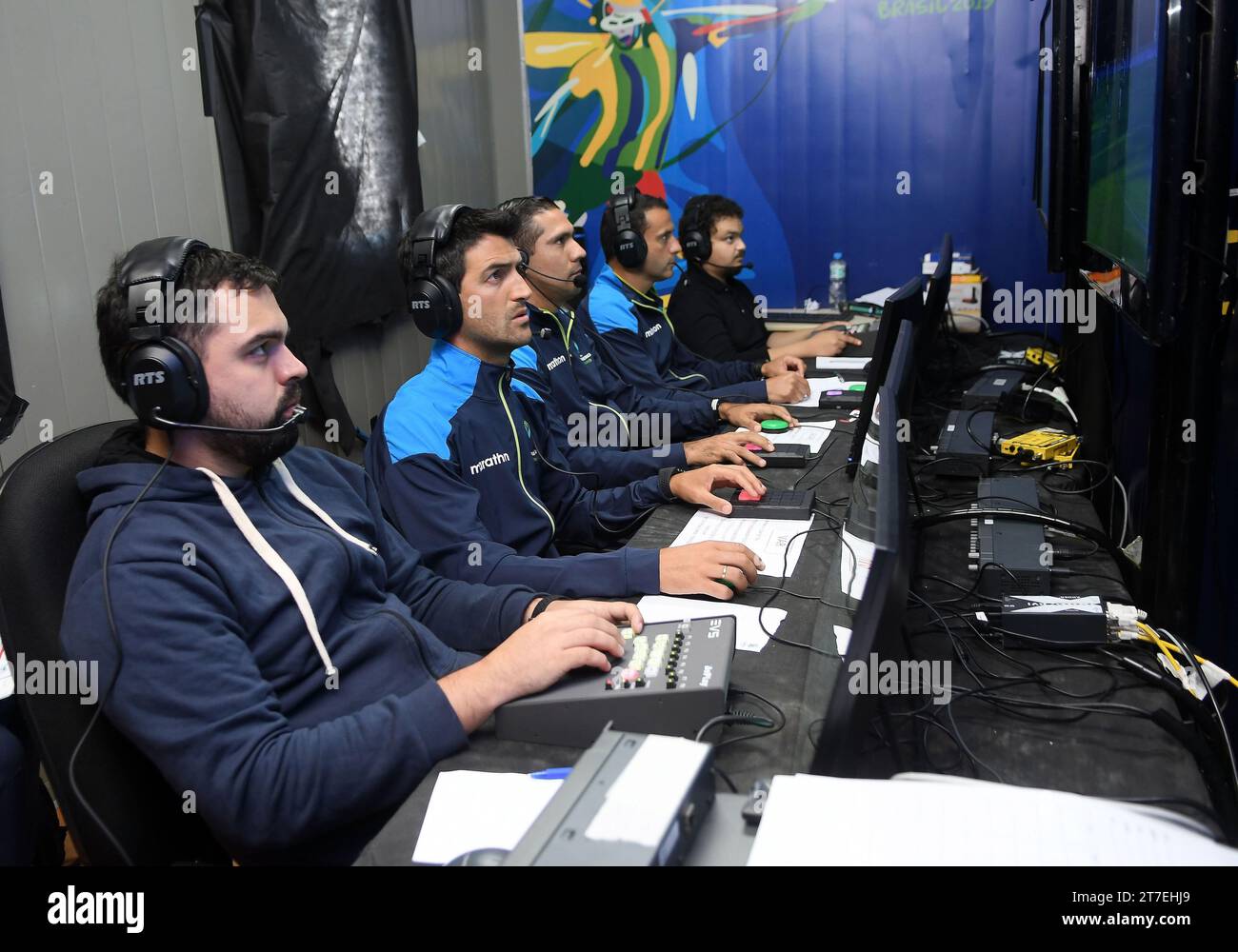 Rio de Janeiro, Brazil, June 21, 2023. A team of VAR referees during a ...