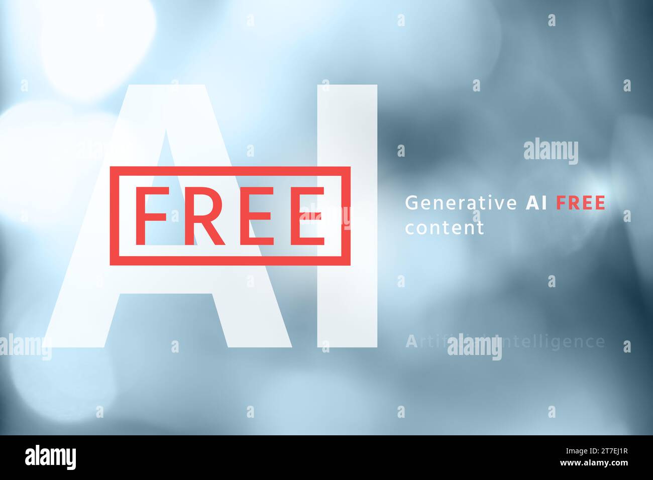 AI free content. Symbol of a product created without the use of ...