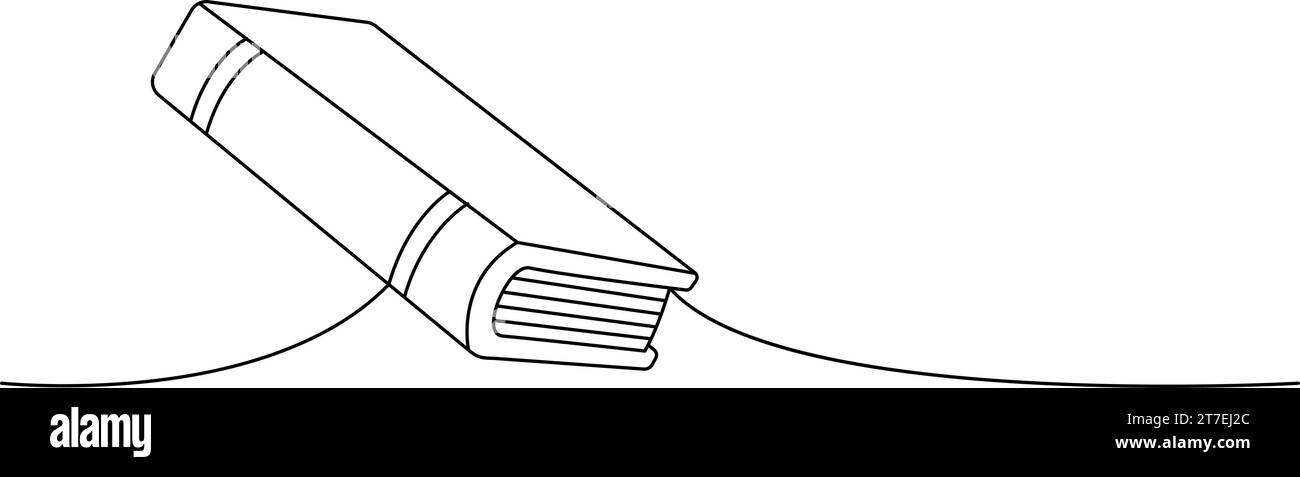 Closed book, school supplies one line continuous drawing. Back to ...