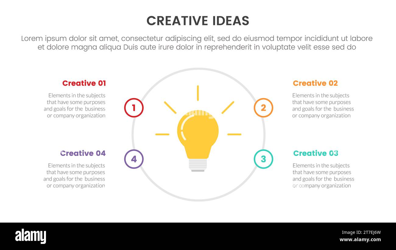 creative idea concept infographic 4 point stage template with big ...
