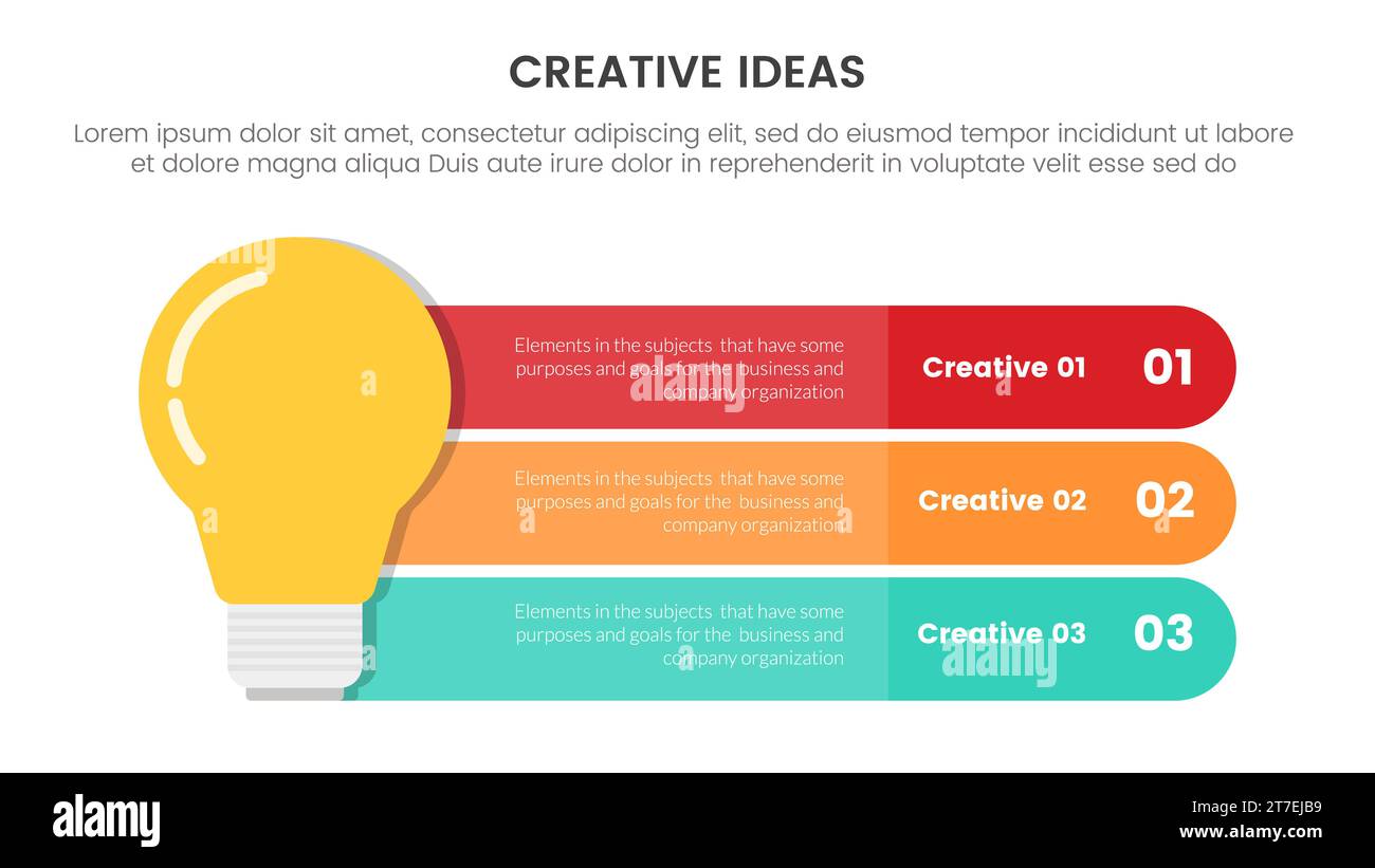 creative idea concept infographic 3 point stage template with lightbulb ...