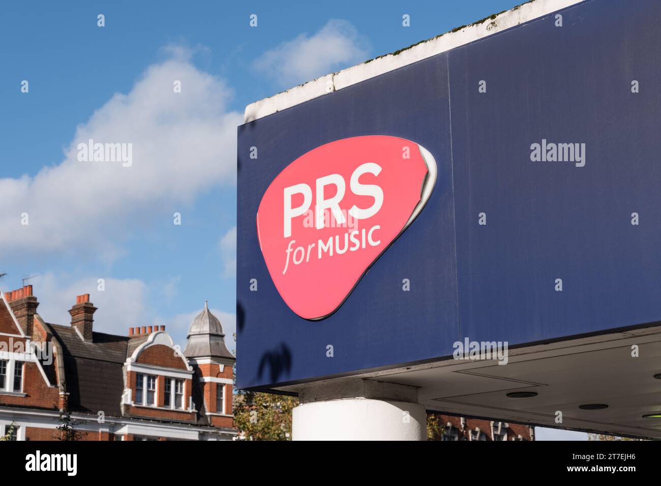 PRS for Music signage, Elgar House, Streatham High Road, London ...