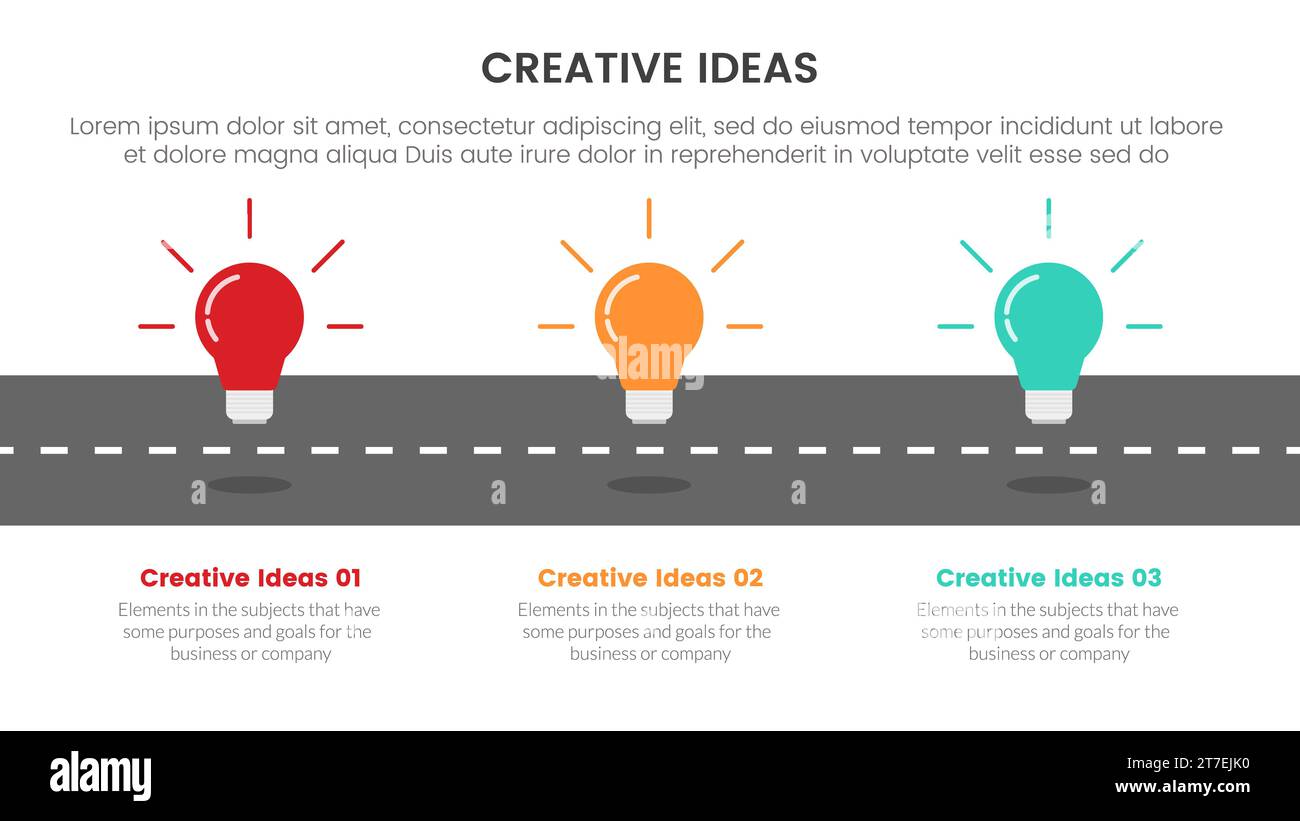 creative idea concept infographic 3 point stage template with lightbulb ...