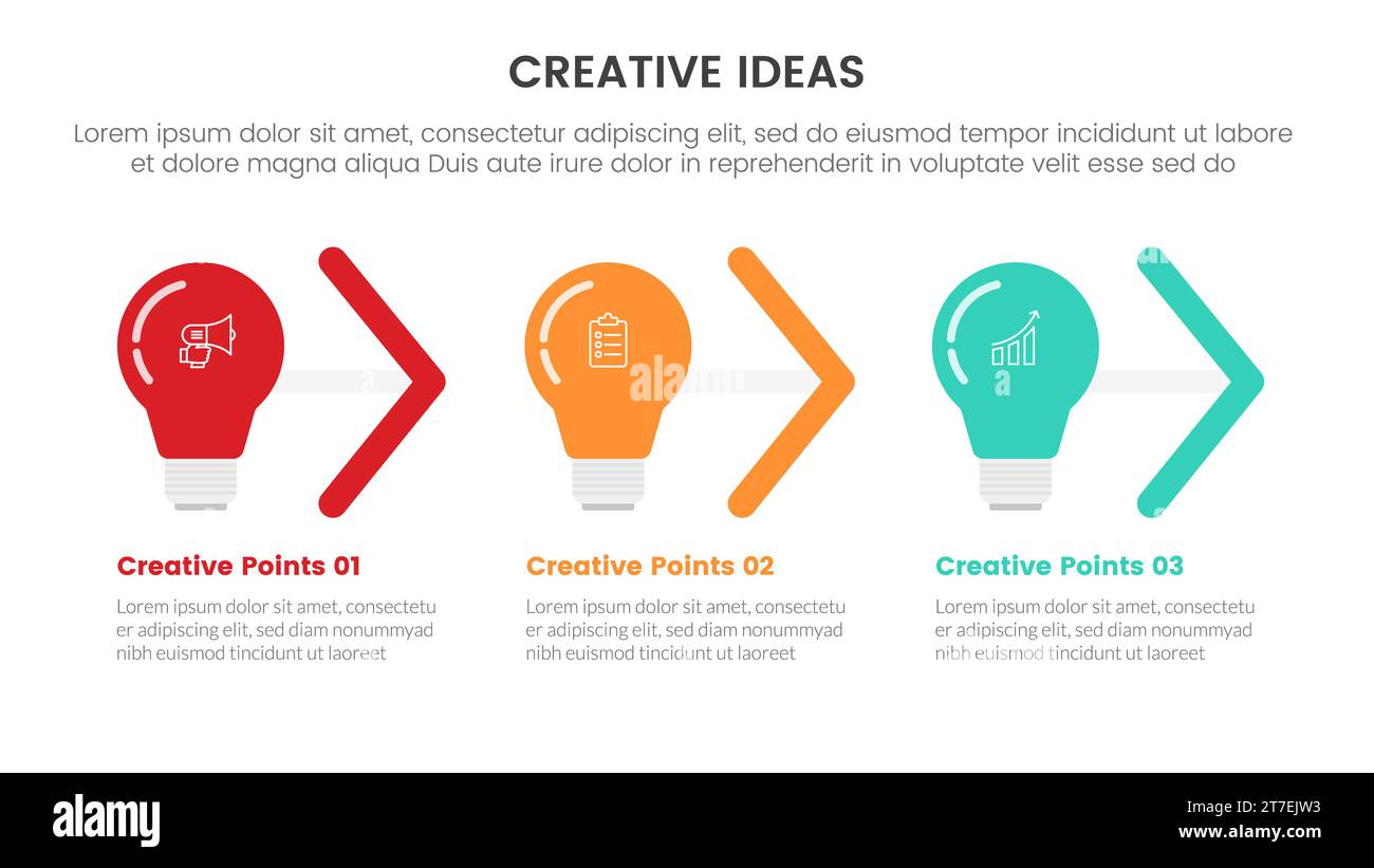 creative idea concept infographic 3 point stage template with lightbulb ...