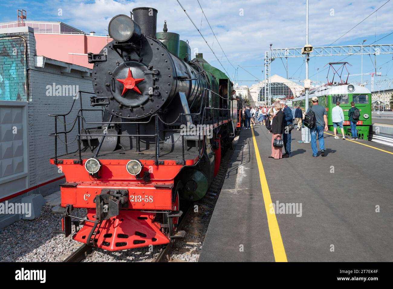 SAINT PETERSBURG, RUSSIA - AUGUST 27, 2023: Soviet passenger steam ...