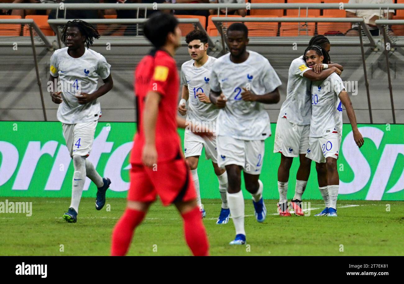 Jakarta, Indonesia. 15th Nov, 2023. Mathis Amougou (1st R) of France ...