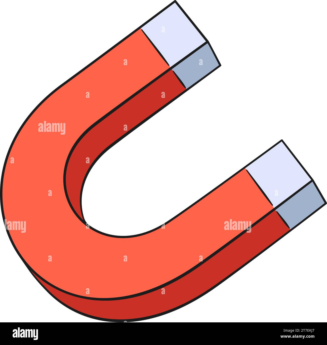 Red horseshoe magnet. Cartoon Stock Vector Image & Art - Alamy