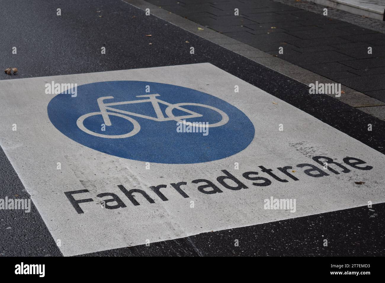 bike road sign in Germany Stock Photo - Alamy