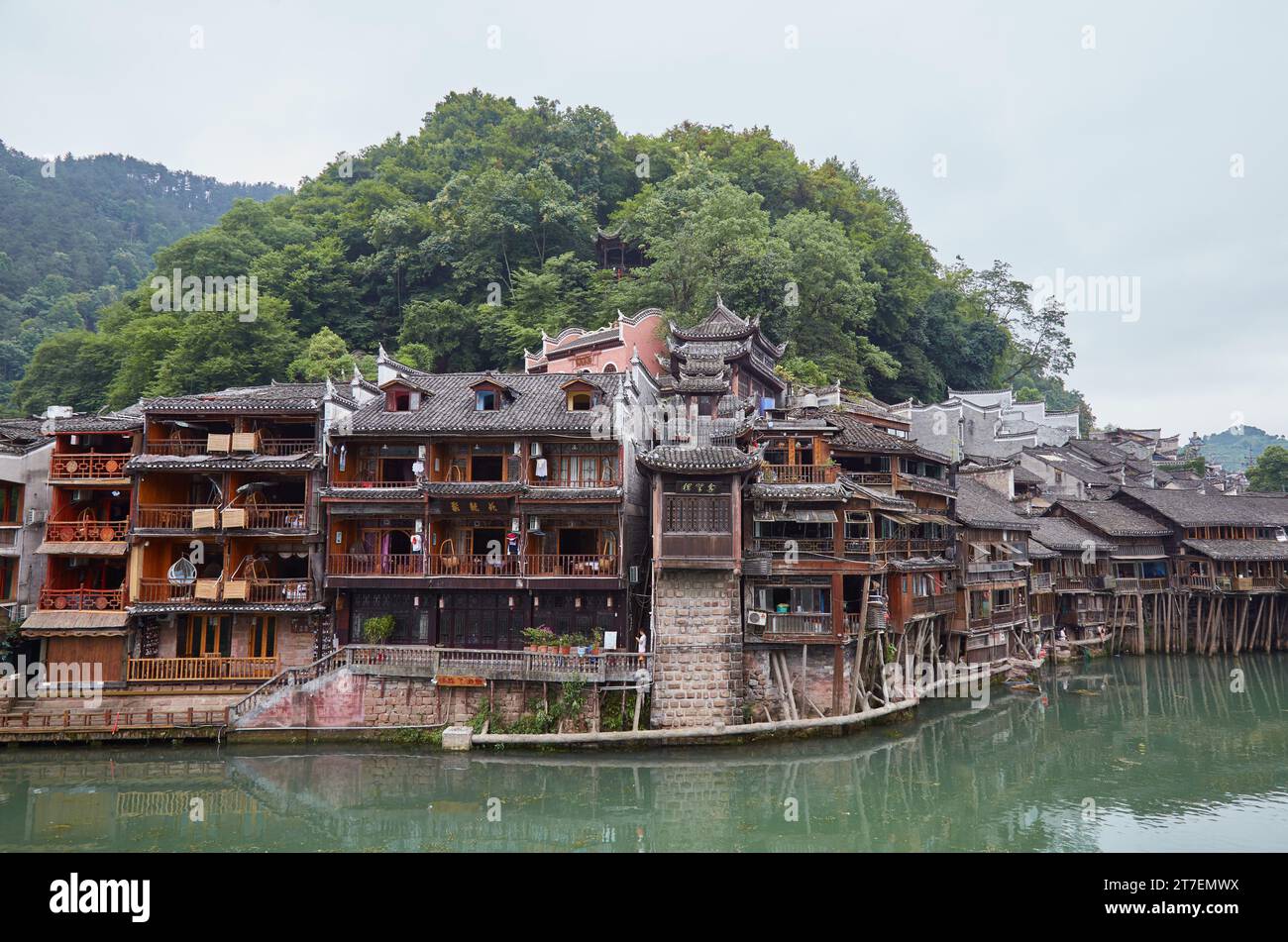 Fenghuang Ancient Town in Hunan Provice, China is known for its ...