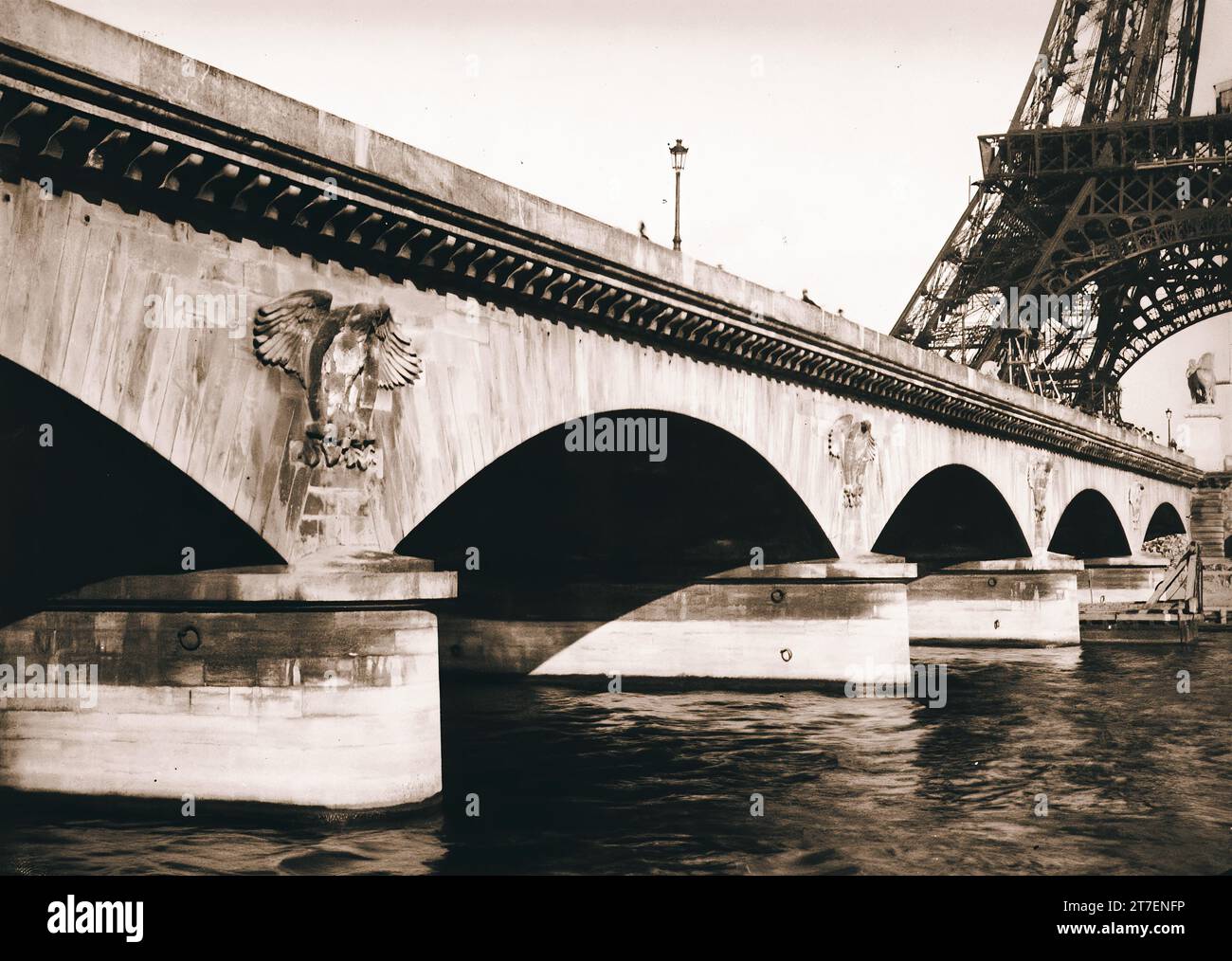 Pont d'Iéna (the Eiffel Tower on the right)Digital Enhanement of a ...