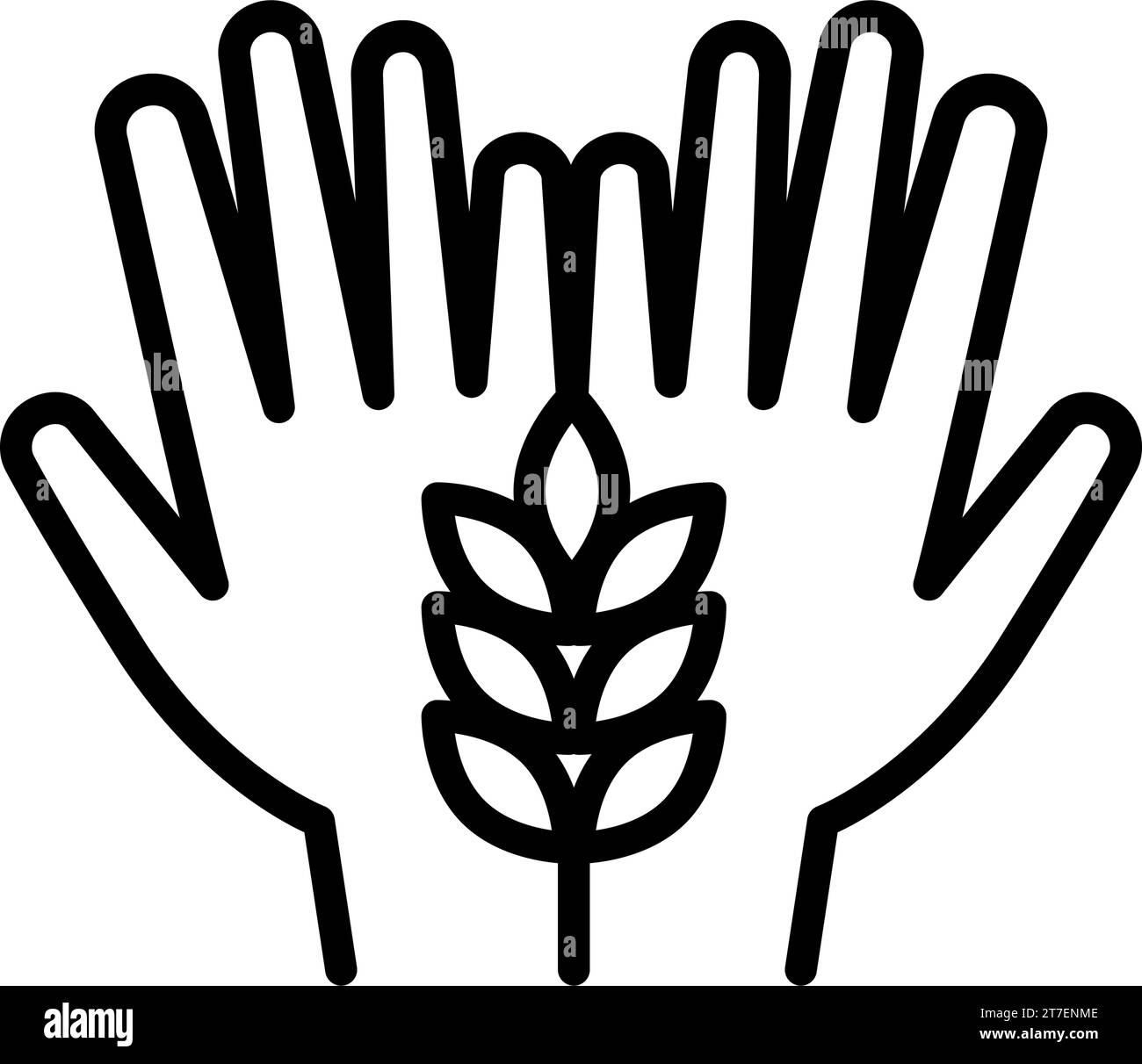 Wheat conservation line symbol, ear, grains of wheat vector icon for ...