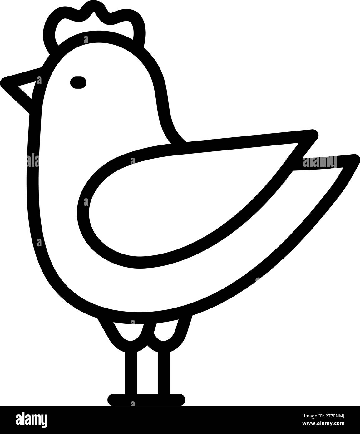 Simple chicken line icon. Stroke pictogram. Vector illustration ...
