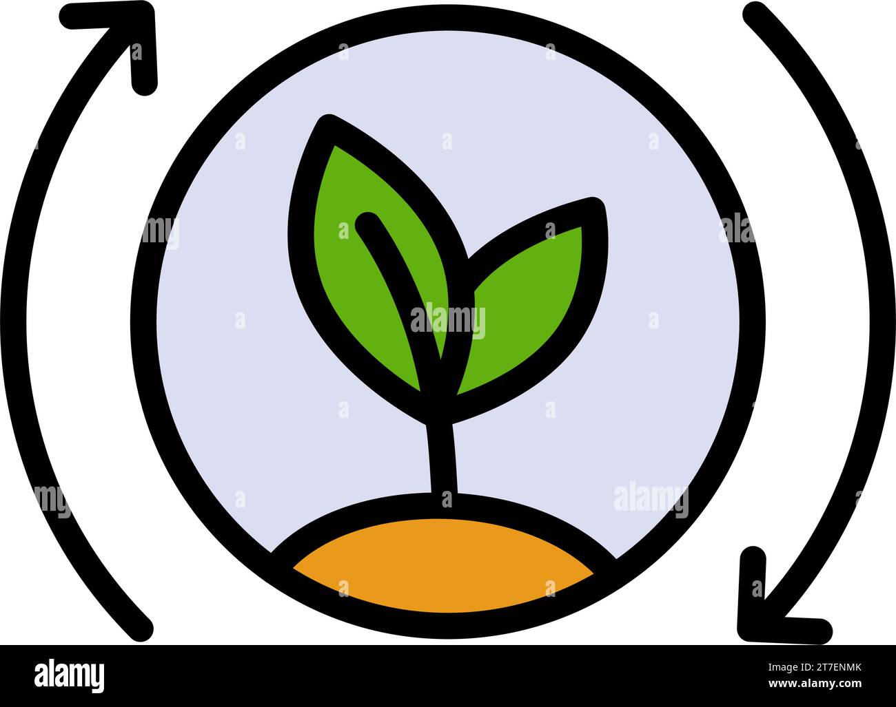 Organic recycle color icon. Environmentally Friendly. Eco green symbol ...