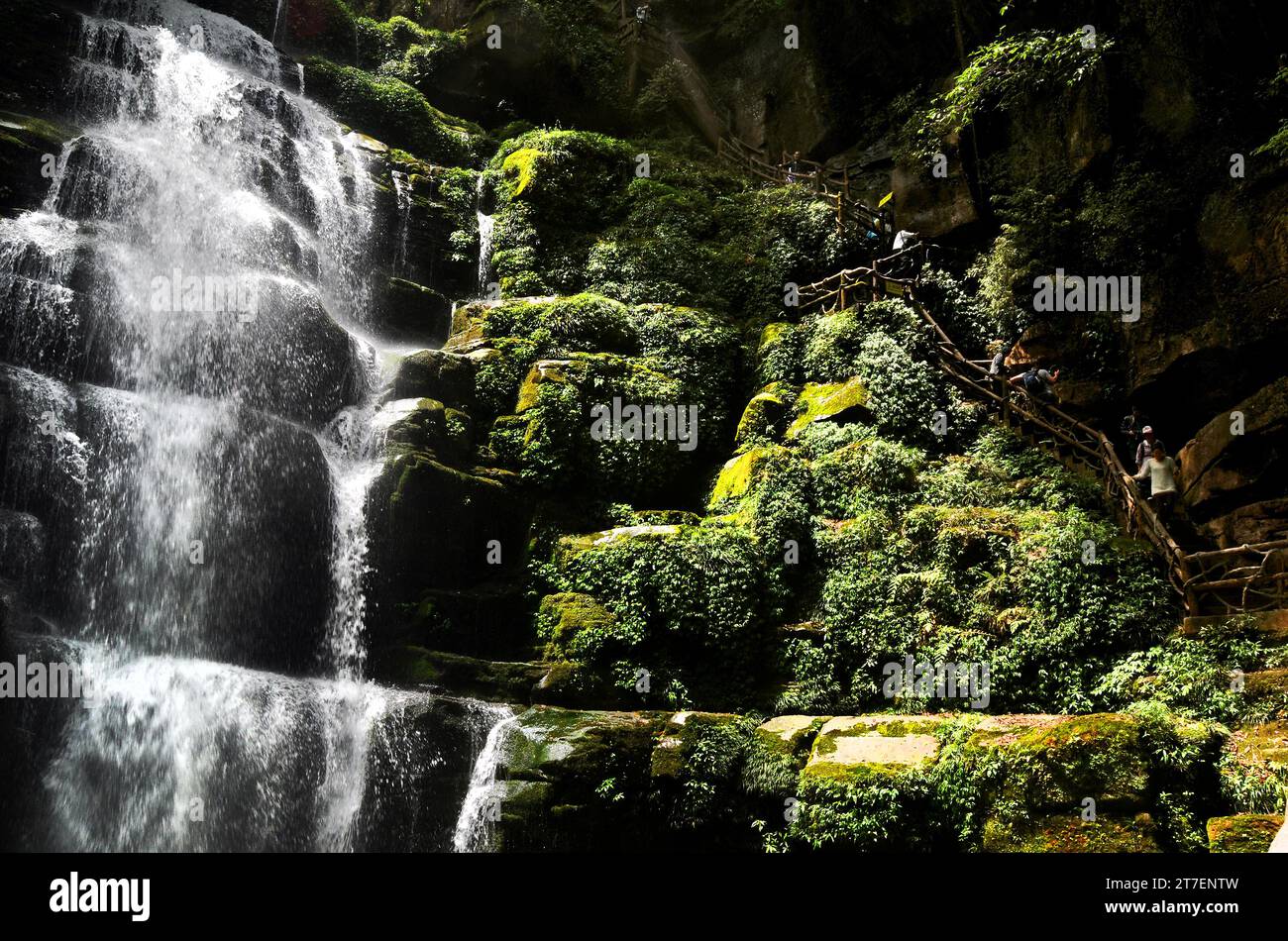 waterfalls on the trail to Wolong, Sichuan, China Stock Photo - Alamy