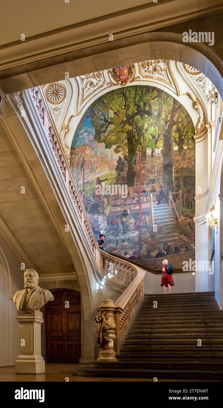 Murals inside Palace du Capitole, city hall interior Stock Photo - Alamy
