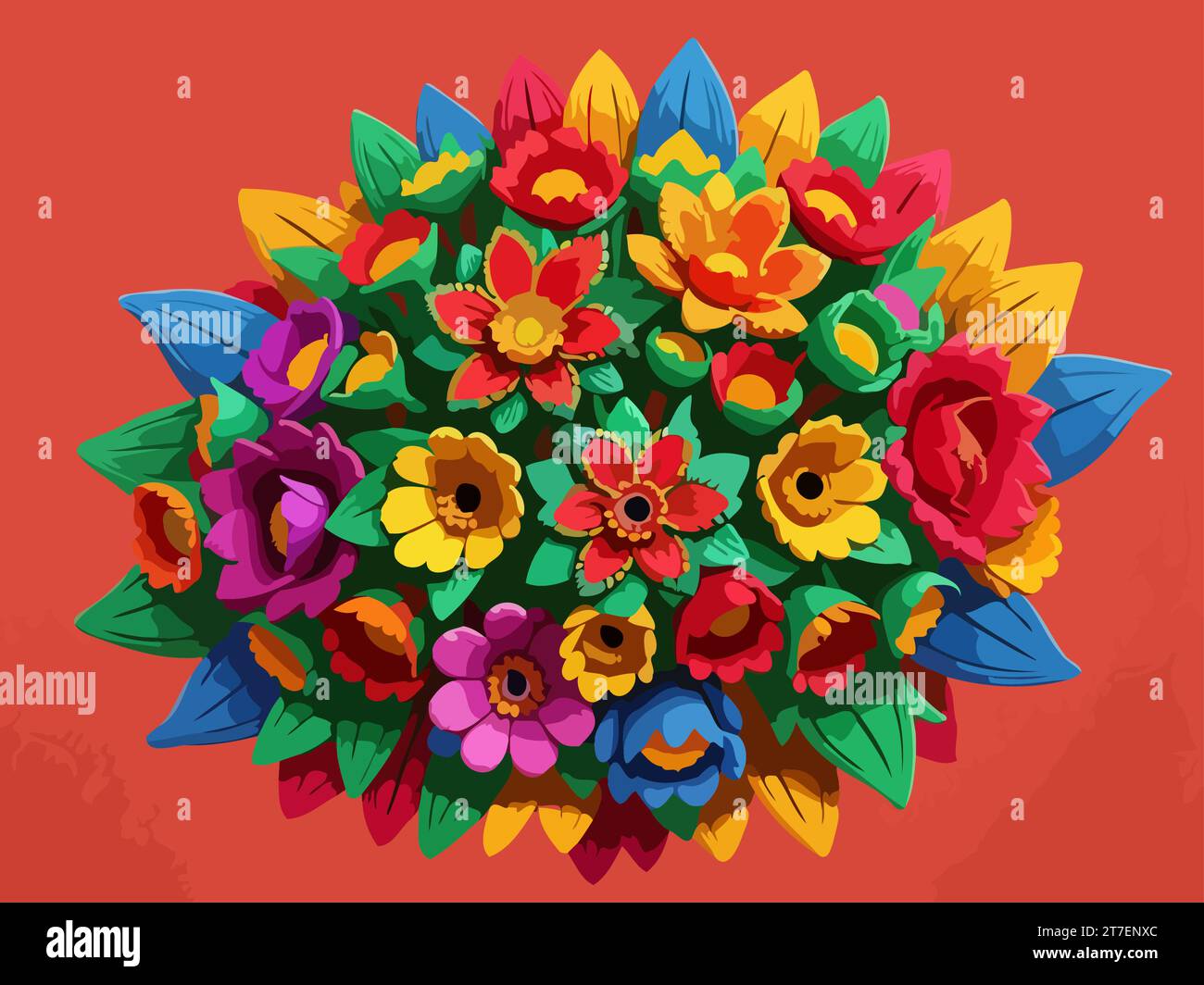 "Colorful burst of abstract flowers in a vector illustration ...