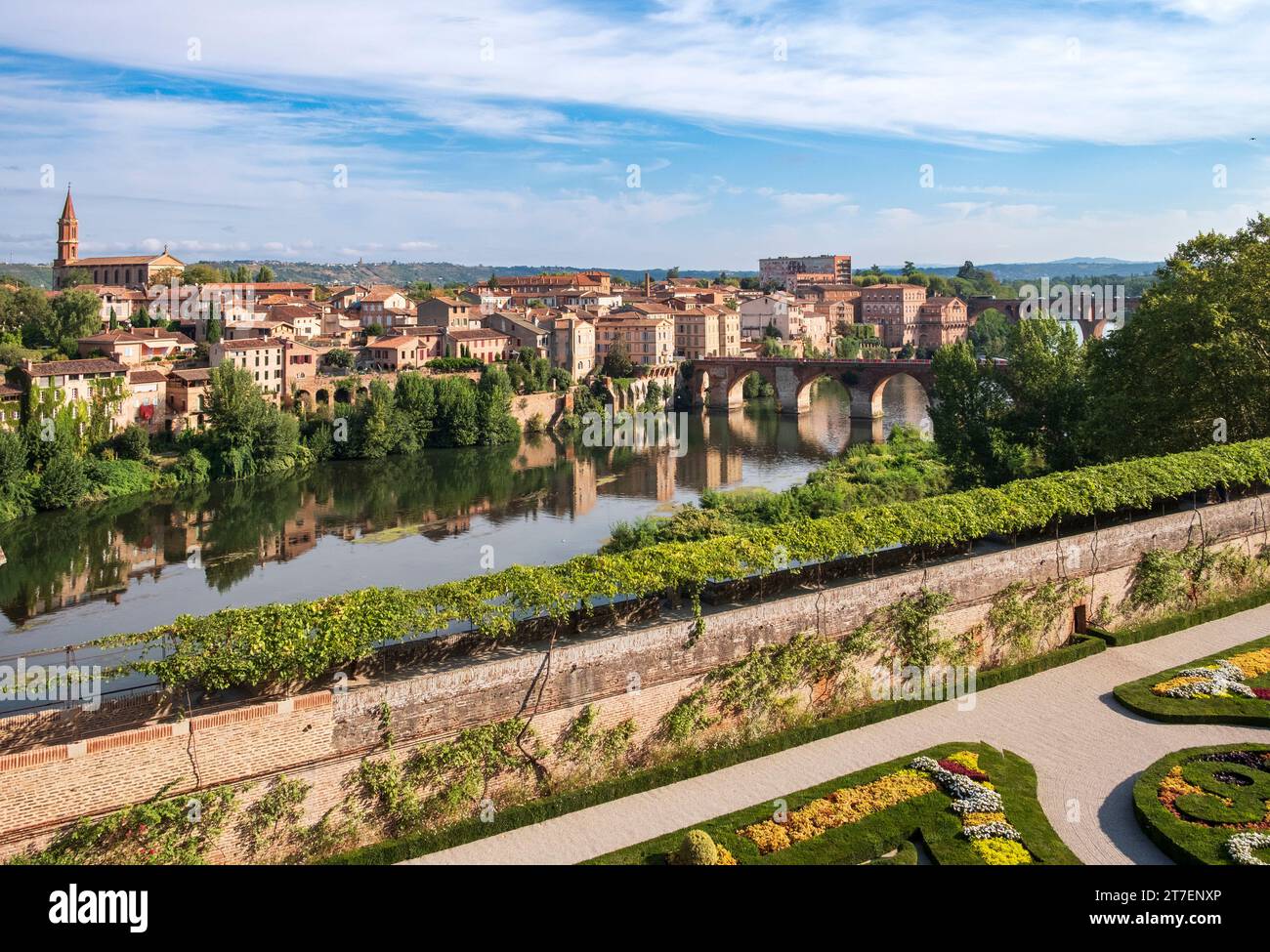 Berbie Palace gardens (Toulouse Lautrec Museum inside) overlooking Tarn ...