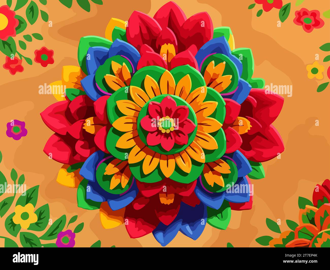 "Colorful burst of abstract flowers in a vector illustration ...