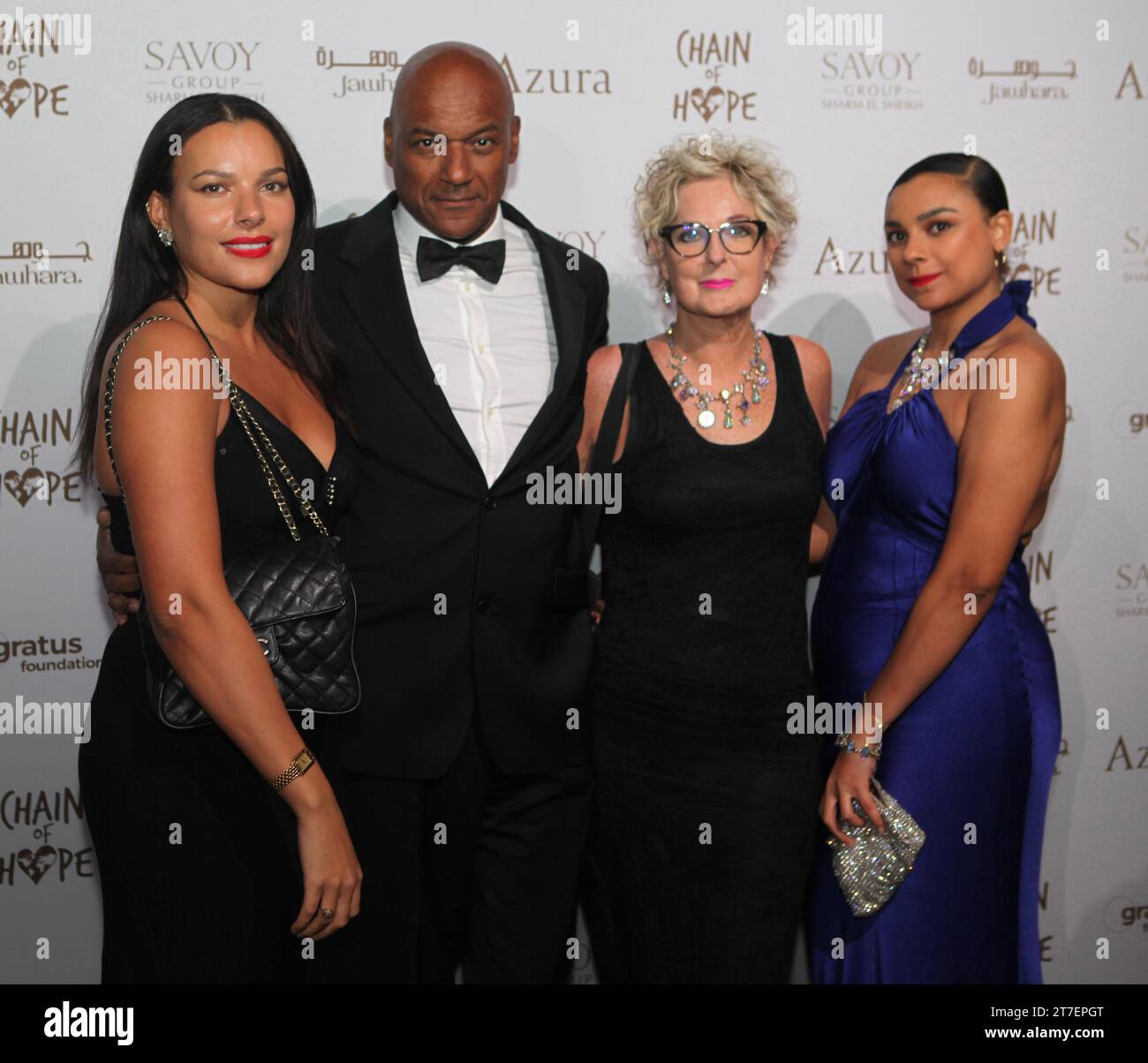 London, UK. Colin Salmon and Fiona Hawthorne with Sasha Salmon (left ...