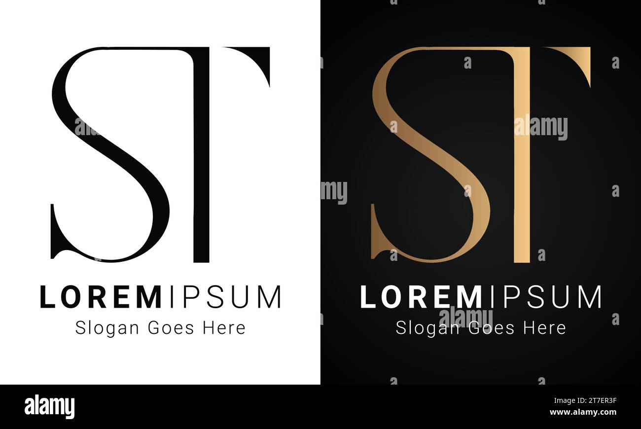 Gold alphabet letter st Stock Vector Images - Alamy