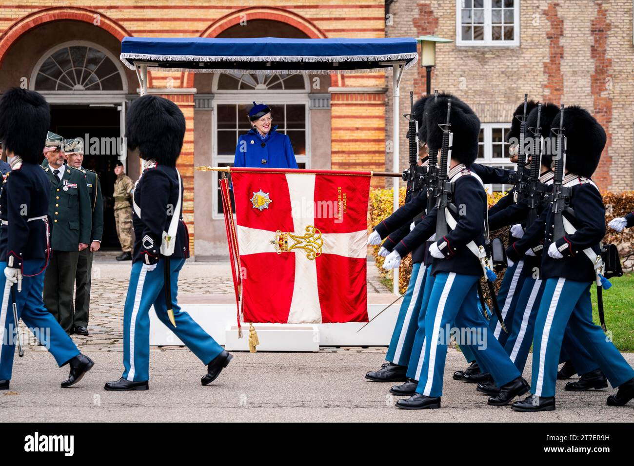Denmarks Queen Margrethe attends a parade at the Royal Life Guard and ...