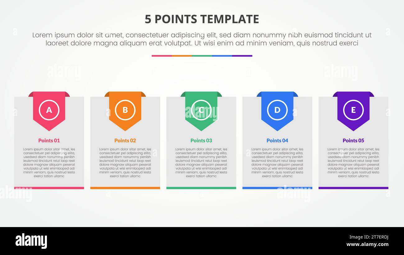 5 points stage template infographic concept for slide presentation with ...