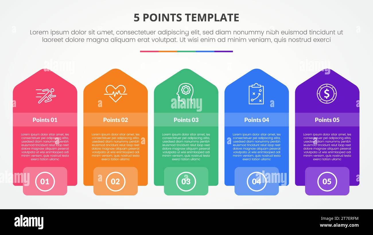 5 points stage template infographic concept for slide presentation with ...