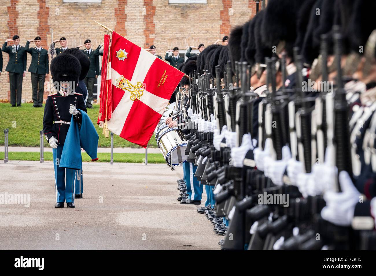 Denmarks Queen Margrethe attends a parade at the Royal Life Guard and ...