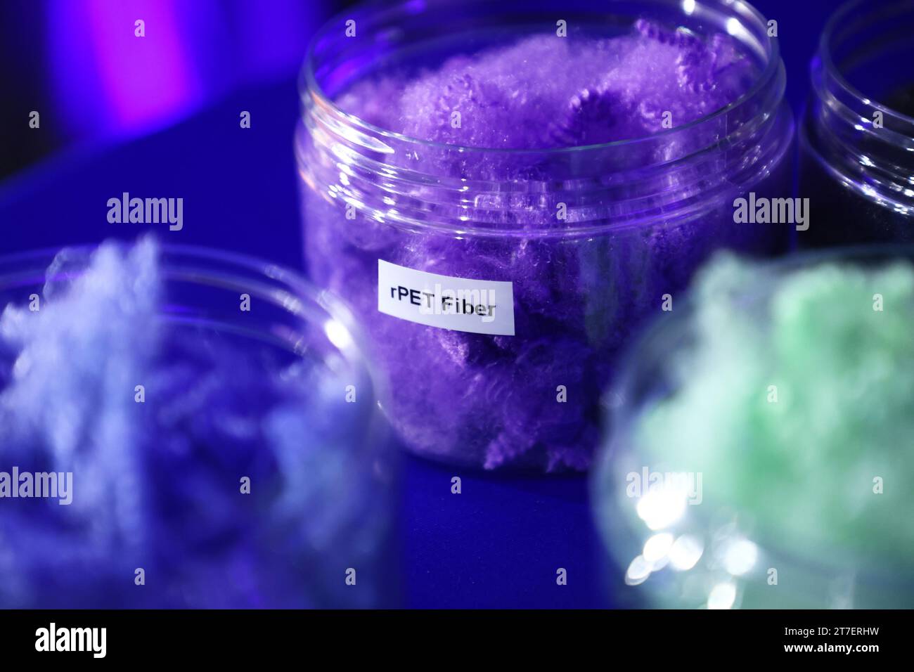 RPet fiber during Wednesday's inauguration of Svensk Plaståtervinnings ...