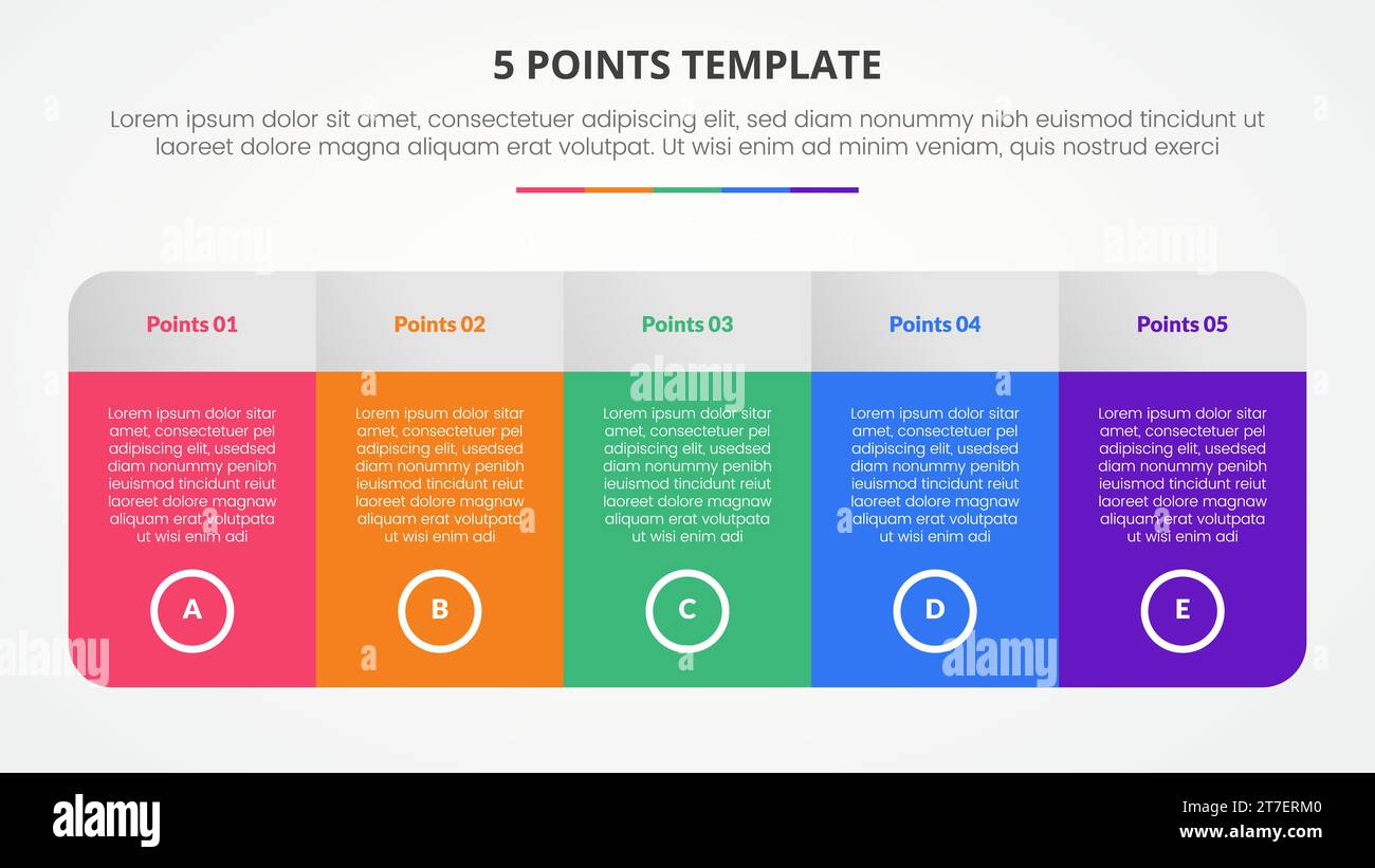 5 points stage template infographic concept for slide presentation with ...