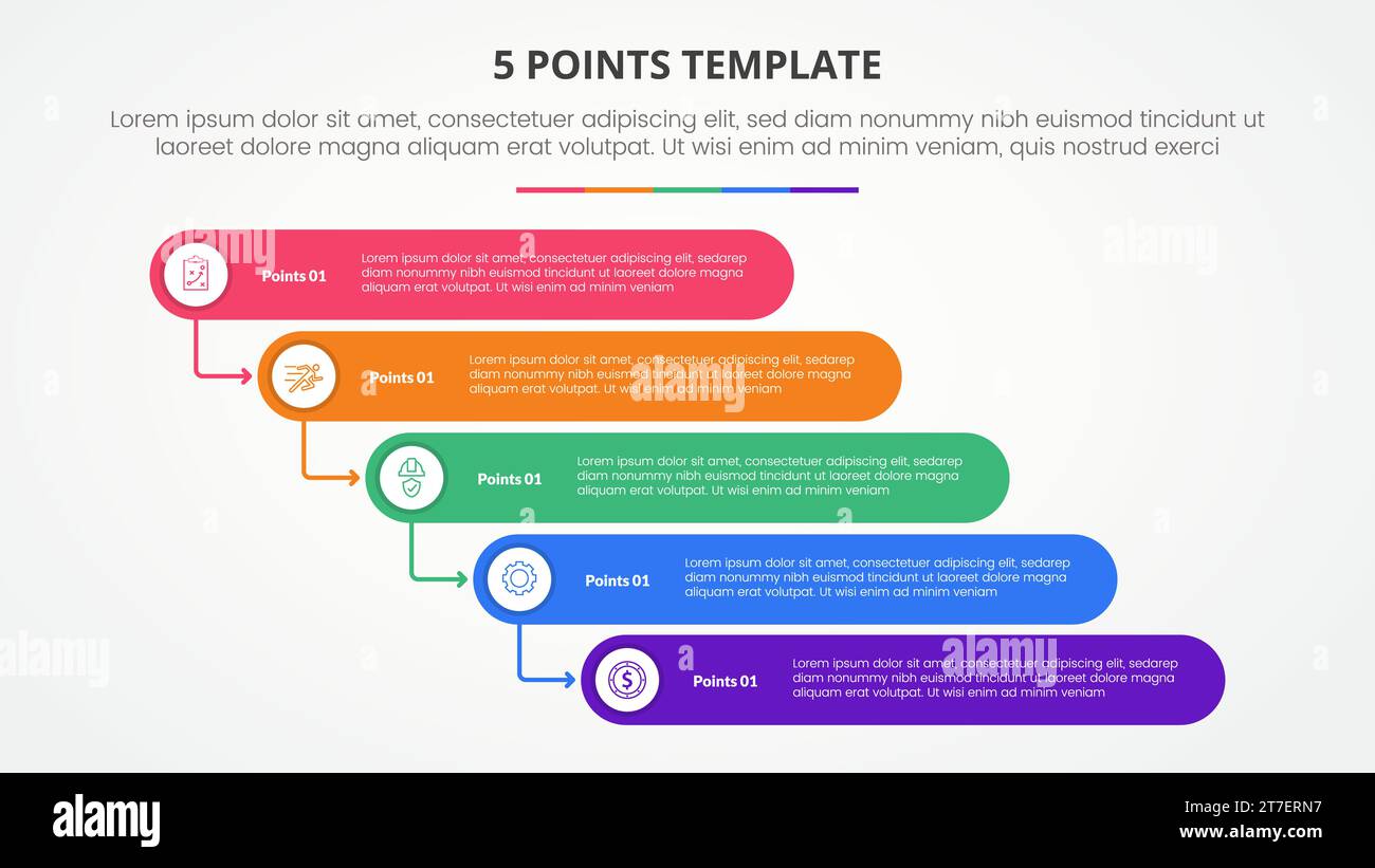 5 points stage template infographic concept for slide presentation with ...