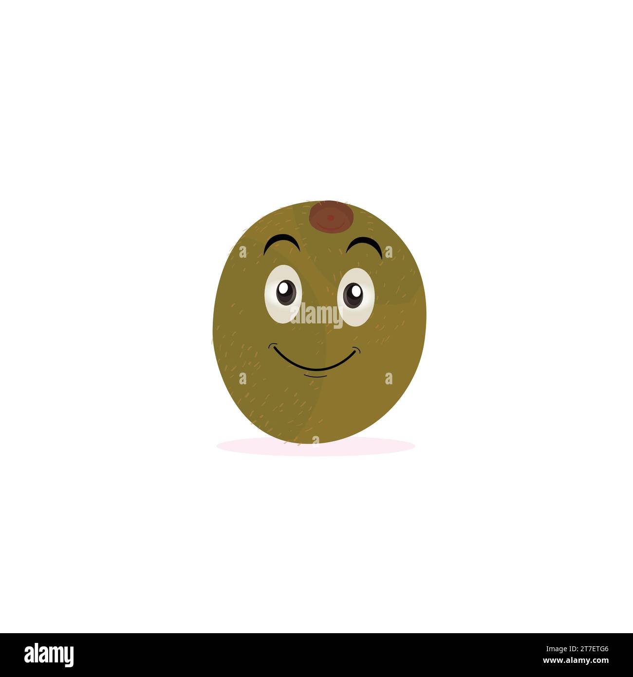 Cute Kiwi Cartoon With Happy Facial Expressions And Different Pose