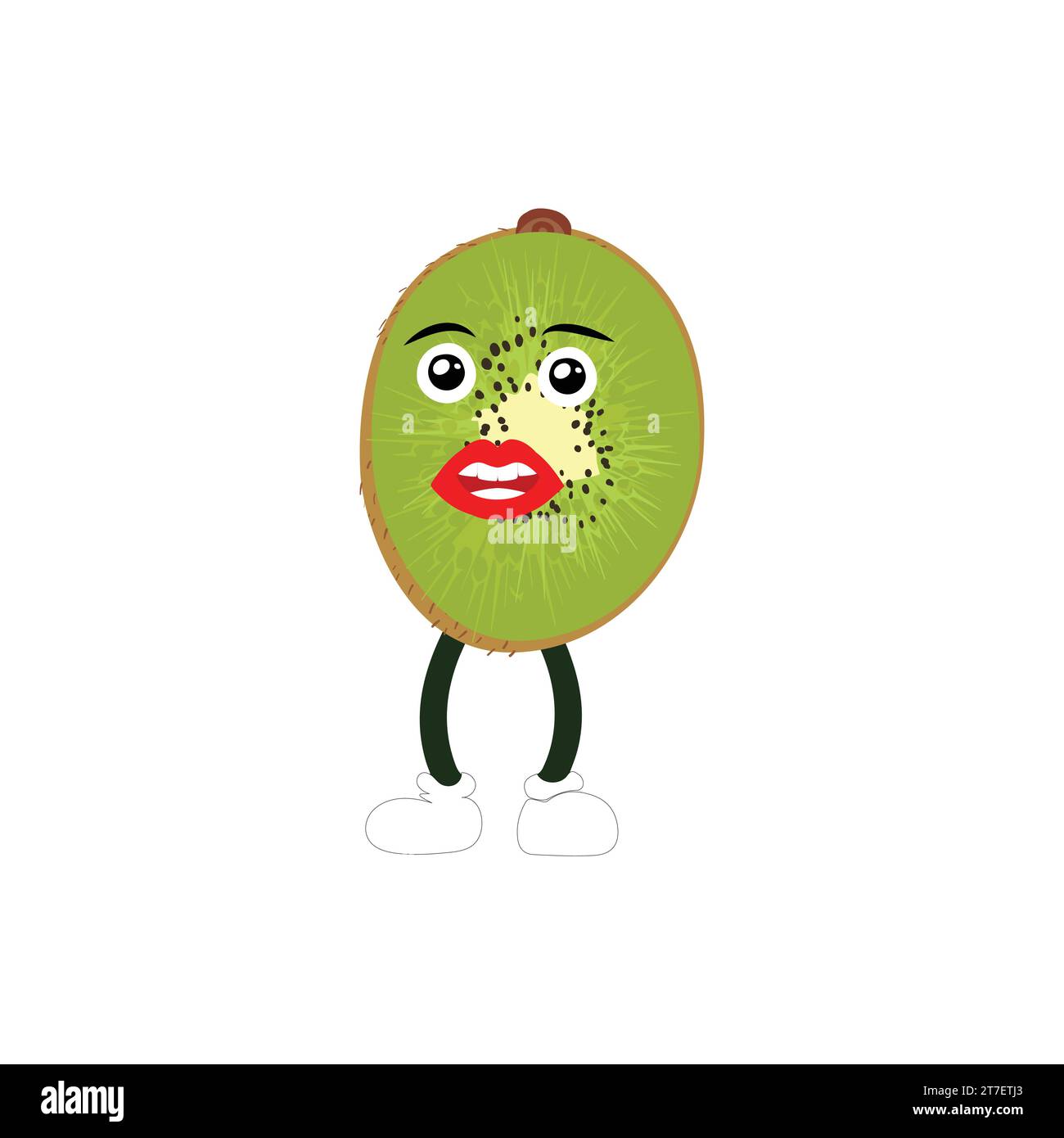 Cute kiwi cartoon. with happy facial expressions and different pose ...