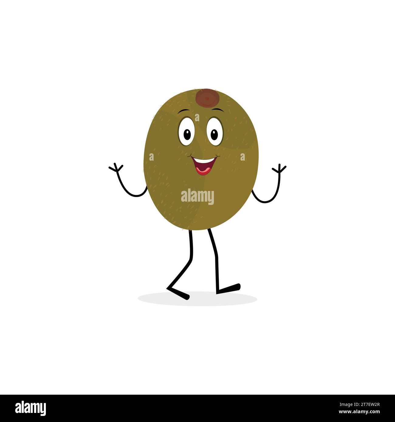 Cute kiwi cartoon. with happy facial expressions and different pose ...