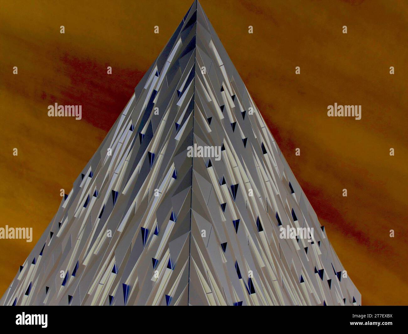 sharp pointed roof on the titanic building in belfast in ireland Stock ...