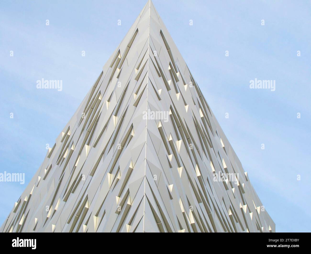 sharp pointed roof on the titanic building in belfast in ireland Stock ...