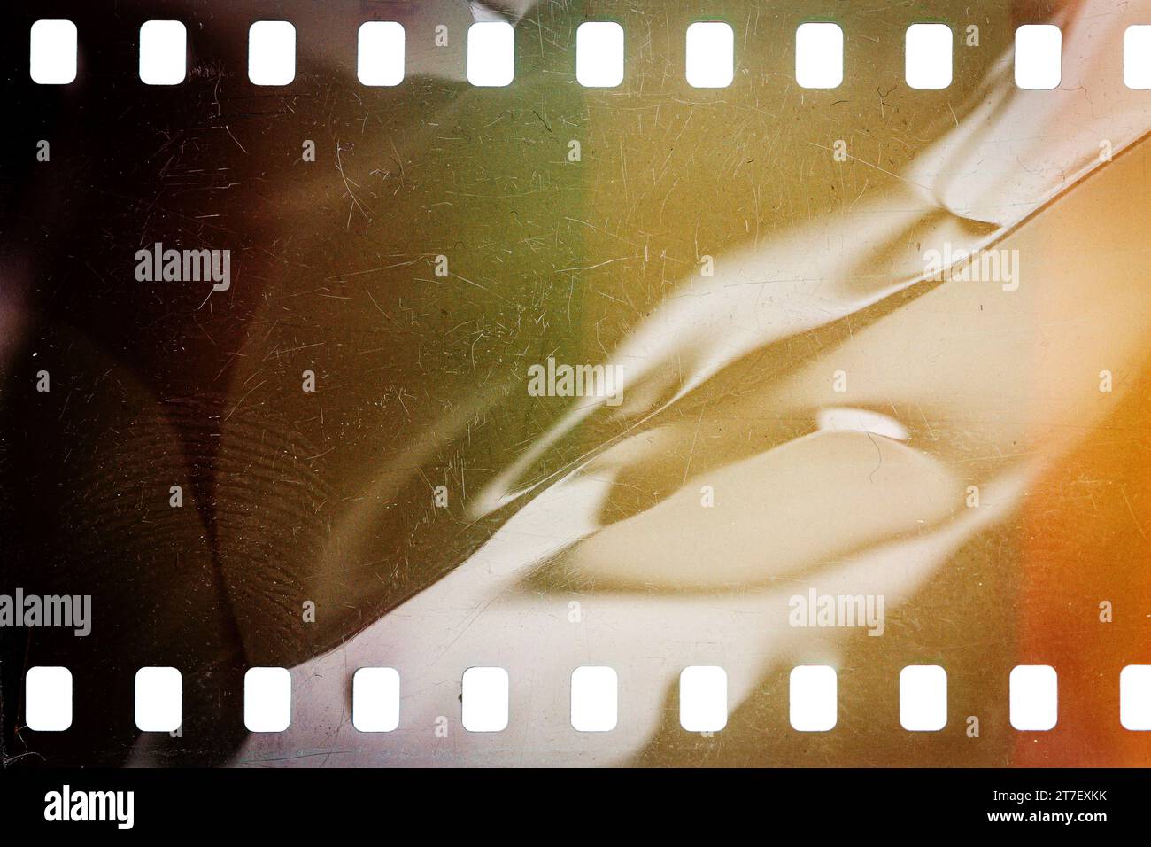 Dusty and grungy 35mm film texture or surface. Perforated scratched ...