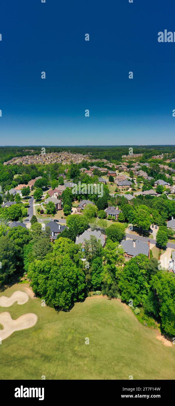 Aerial view of house cluster in a sub division in Suburbs in metro ...