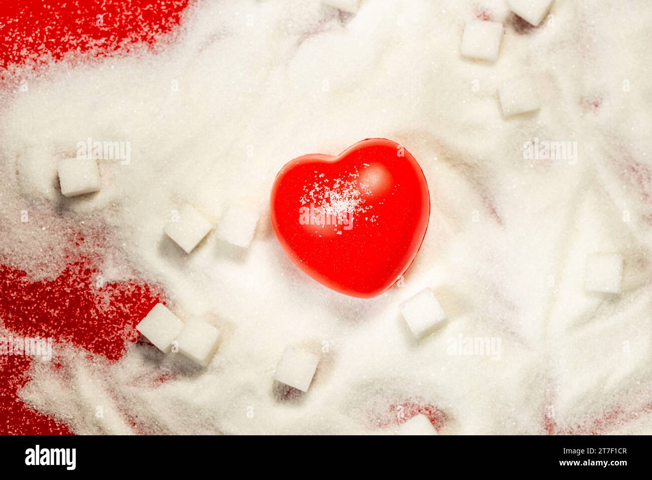 negative effect of sugar on health, health concept, Heart lying among ...