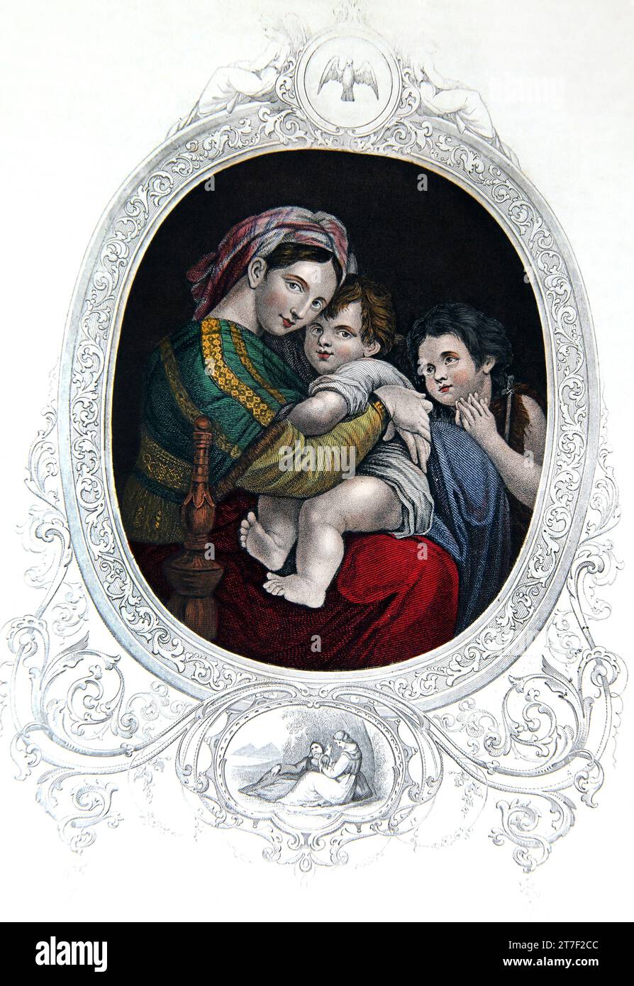 Illustration of the Infant Jesus Christ, Virgin Mary and Saint John ...