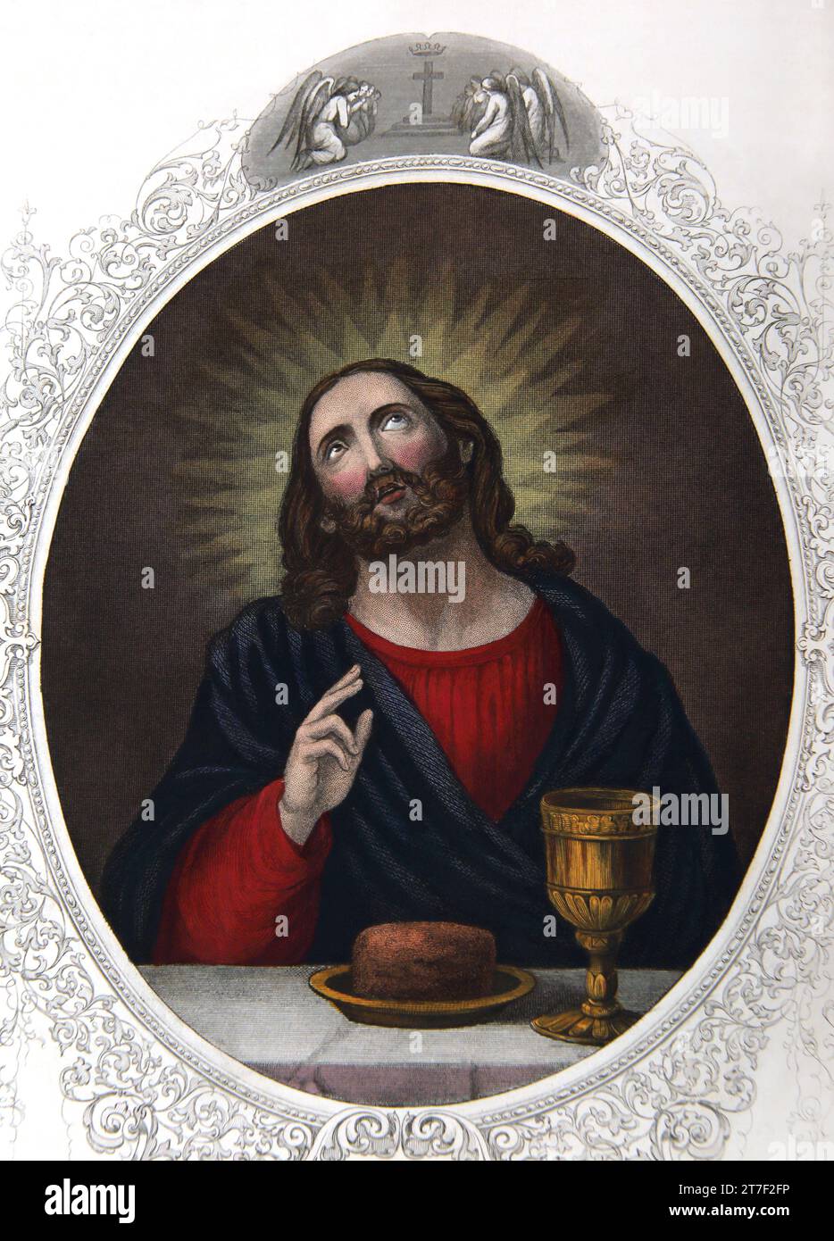 Illustration of Christ the Redeemer Blessing the Bread from the Self ...