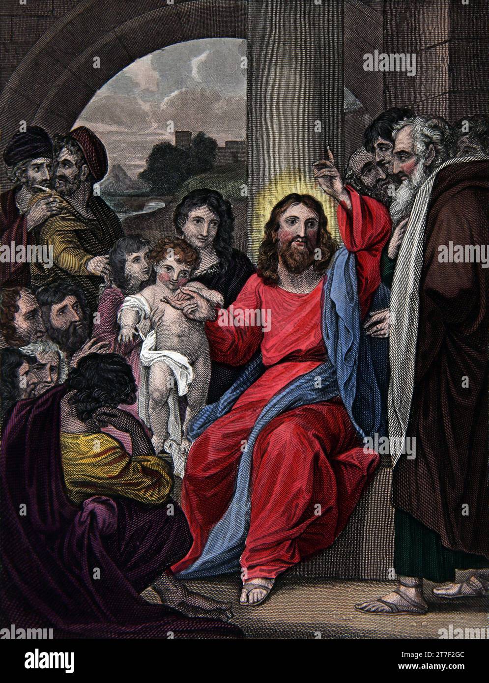 Illustration of the Little Children Being Brought to Christ (Mark) from ...
