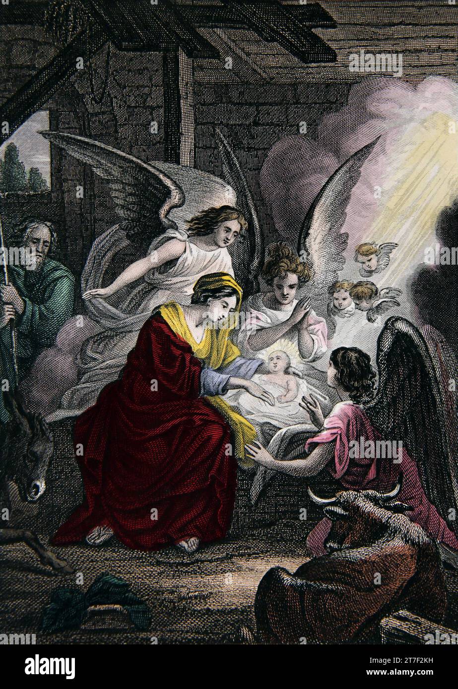 Illustration of the Nativity (Luke II.26 Stock Photo - Alamy
