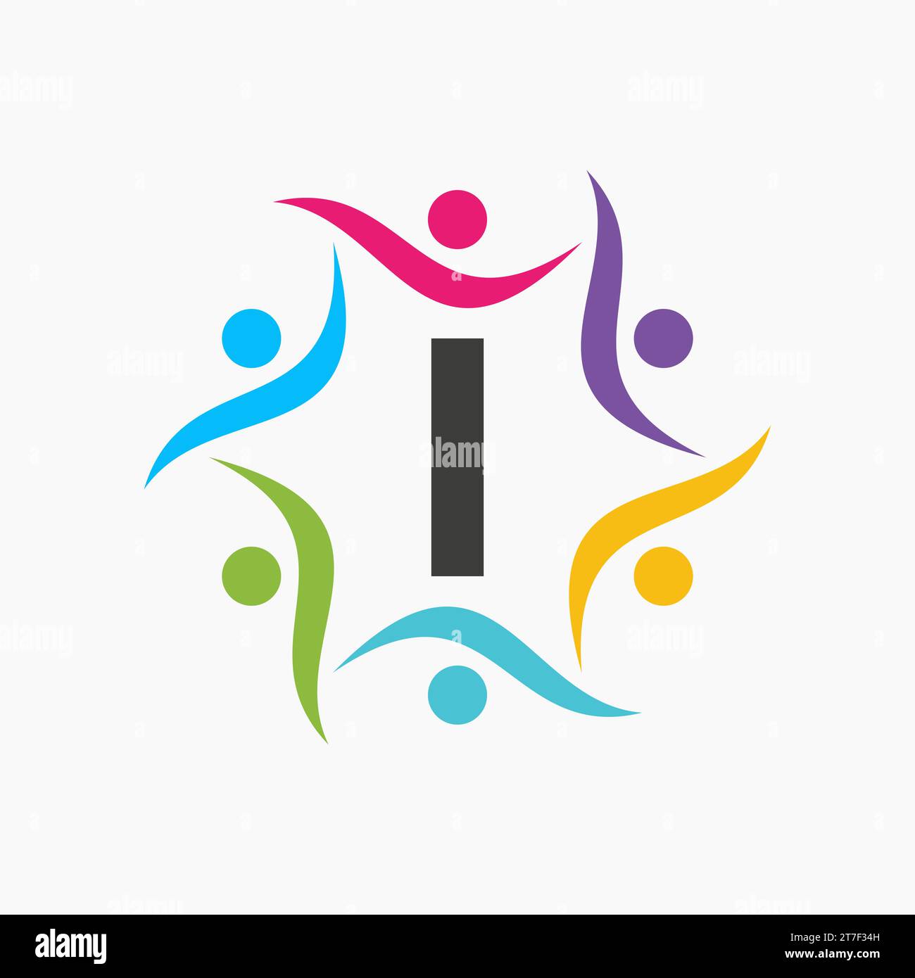 Unity Logo On Letter I Template. Charity Sign, Communication, Team ...